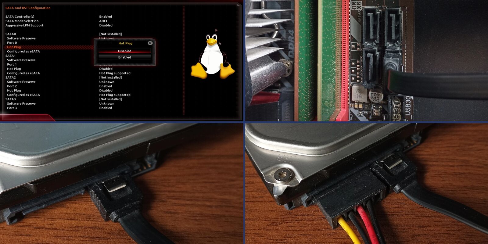 Горячее подключение SATA накопителя в Linux - notby.NET